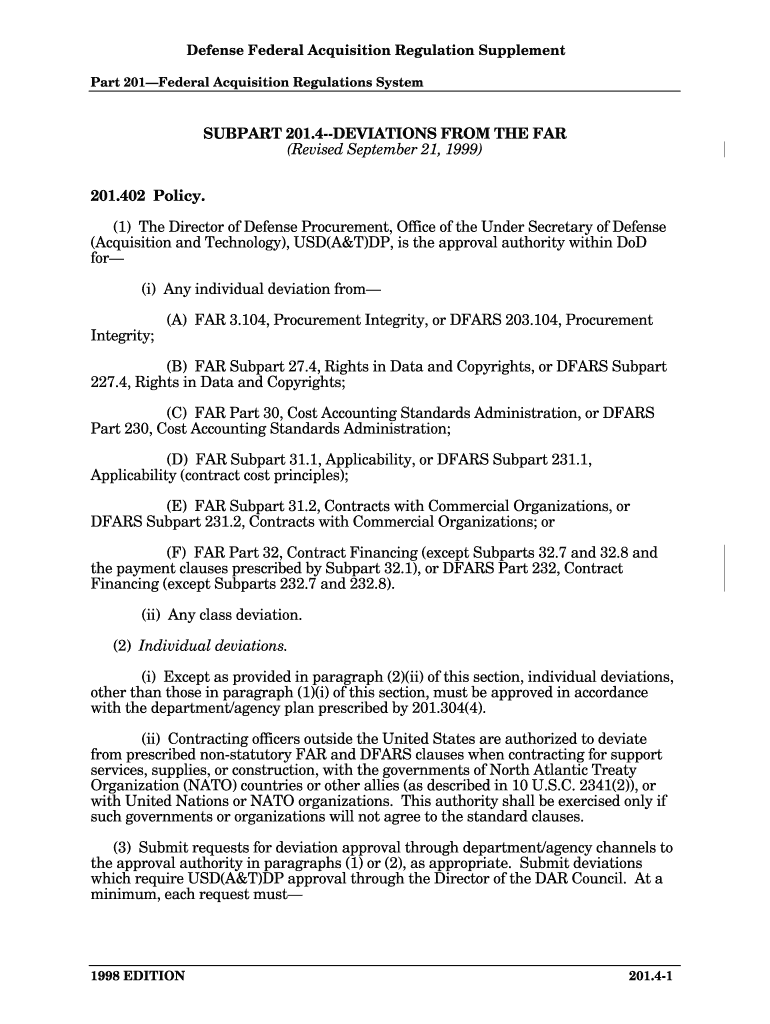 Fillable Online 4--DEVIATIONS FROM THE FAR Fax Email Print - pdfFiller