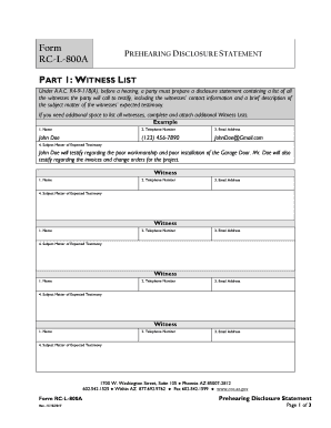 Fillable Online PREHEARING DISCLOSURE STATEMENT Fax Email Print - pdfFiller
