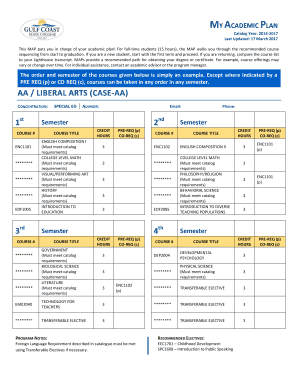 Fillable Online MY ACADEMIC PLAN Fax Email Print - pdfFiller