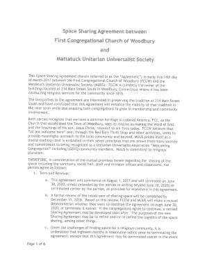 Fillable Online Space Sharing Agreement between Fax Email Print - pdfFiller
