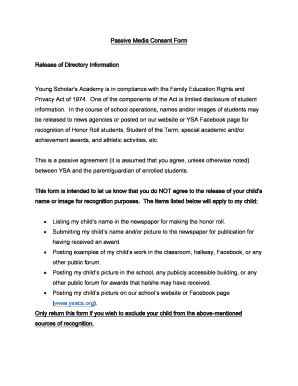 Fillable Online Passive Media Consent Form Fax Email Print - pdfFiller