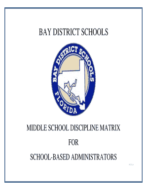 Fillable Online MIDDLE SCHOOL DISCIPLINE MATRIX Fax Email Print - pdfFiller