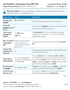 Fillable Online See the chart starting on page 2 for your costs for ...