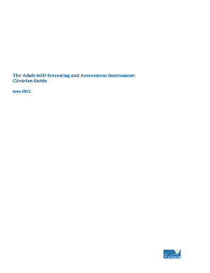 Fillable Online The Adult AOD Screening and Assessment Instrument: Fax ...
