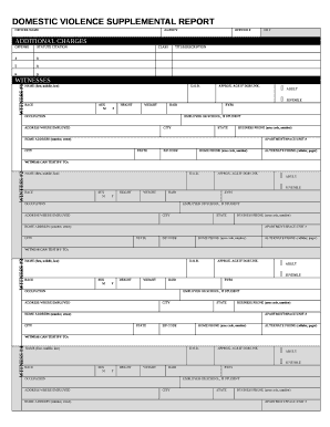 DOMESTIC VIOLENCE SUPPLEMENTAL REPORT Doc Template | pdfFiller
