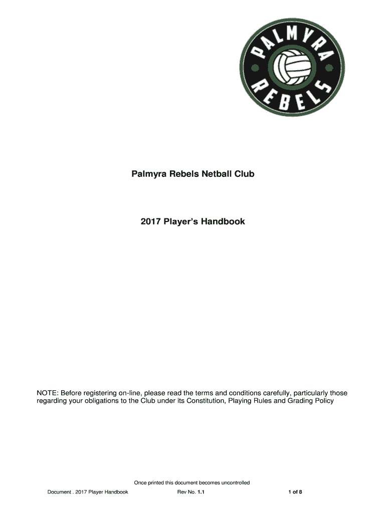 Fillable Online Palmyra Rebels Netball Club Fax Email Print - pdfFiller
