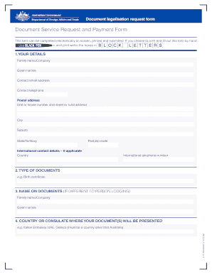 Fillable Online Document legalisation request form Fax Email Print ...