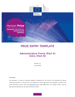 Fillable Online PRIZE ENTRY TEMPLATE Fax Email Print - pdfFiller