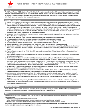Fillable Online UST IDENTIFICATION CARD AGREEMENT Fax Email Print ...