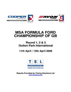Fillable Online MSA FORMULA FORD Fax Email Print - pdfFiller