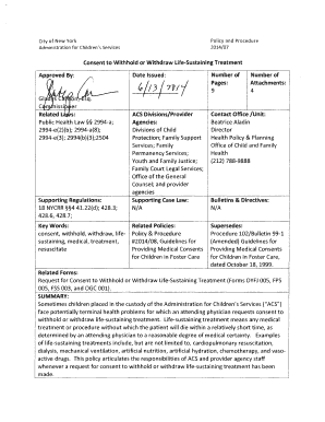 Fillable Online Consent to Withhold or Withdraw Life-Sustaining ...