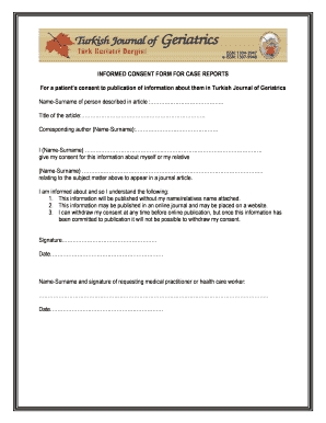 Fillable Online INFORMED CONSENT FORM FOR CASE REPORTS Fax Email Print ...