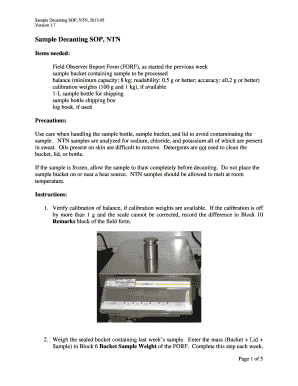 Fillable Online Sample Decanting SOP, NTN, 2013-05 Fax Email Print ...