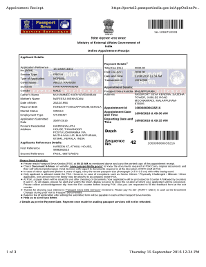 Fillable Online Appointment Reciept Fax Email Print - pdfFiller