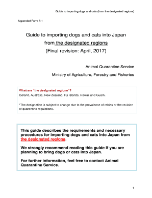 Fillable Online Guide to importing dogs and cats (from the designated ...