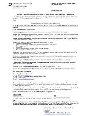 Fillable Online Colombo, 09 Fax Email Print - pdfFiller