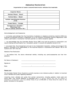 Fillable Online Asbestos Declaration Fax Email Print - pdfFiller