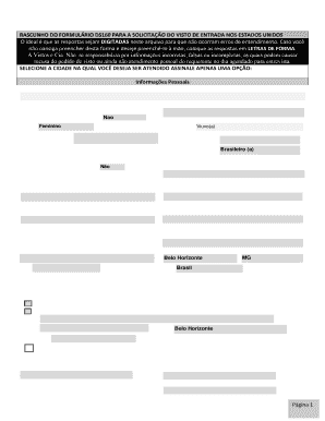 Fillable Online RASCUNHO DO FORMULRIO DS160 PARA A SOLICITAO DO VISTO ...