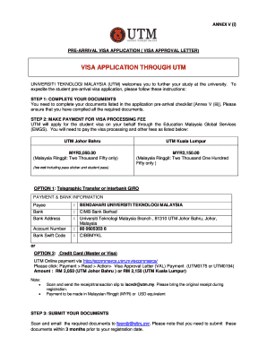 Fillable Online PRE-ARRIVAL VISA APPLICATION ( VISA APPROVAL LETTER ...