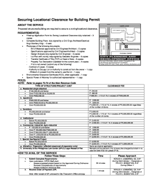 Fillable Online Securing Locational Clearance for Building Permit Fax ...