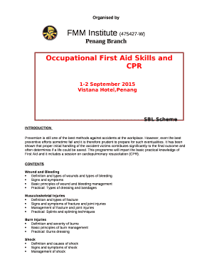 FMM TRAINING PROGRAMME Doc Template | pdfFiller