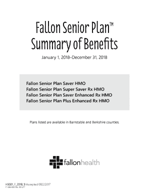 Fillable Online 2018 Fallon Senior Plan Premier HMO Enrollment Form Fax ...
