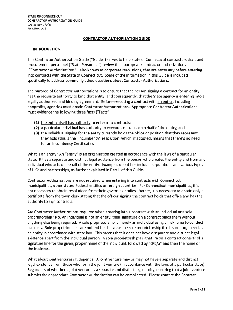 Fillable Online CONTRACTOR AUTHORIZATION GUIDE Fax Email Print - pdfFiller