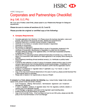 Fillable Online Corporates and Partnerships Checklist Fax Email Print ...