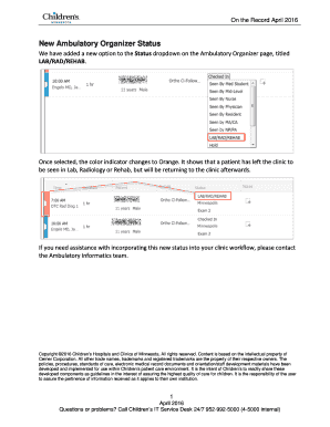 Fillable Online New Ambulatory Organizer Status Fax Email Print - pdfFiller