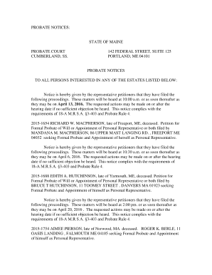 Fillable Online PROBATE NOTICES: Fax Email Print - pdfFiller