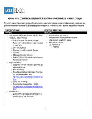 Fillable Online KSA FOR INITIAL COMPETENCY ASSESSMENT FOR MEDICATION ...