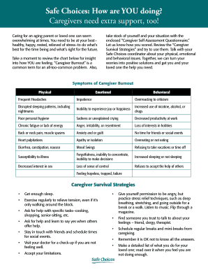 Fillable Online Safe Choices: How are YOU doing Fax Email Print - pdfFiller