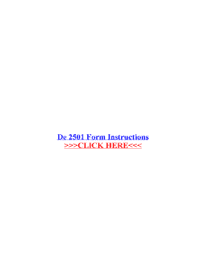 Fillable Online De 2501 Form Instructions Fax Email Print - pdfFiller
