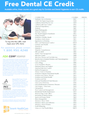Fillable Online Free Dental CE Credit Fax Email Print - pdfFiller