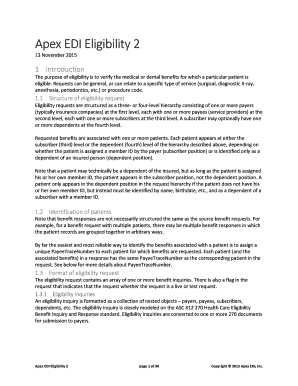 Fillable Online Apex EDI Eligibility 2 Fax Email Print - pdfFiller