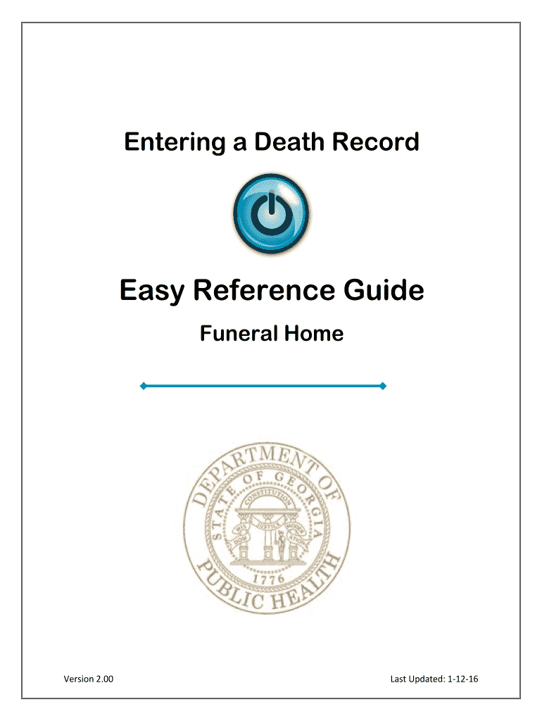 Fillable Online Entering a Death Record Fax Email Print - pdfFiller