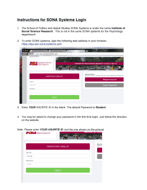 Fillable Online Instructions for SONA Systems Login Fax Email Print ...