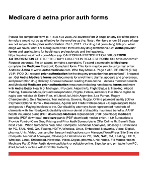 Fillable Online Medicare d aetna prior auth forms Fax Email Print ...