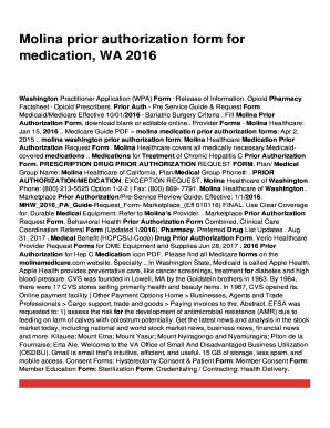 Fillable Online Molina prior authorization form for Fax Email Print ...