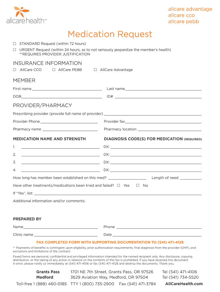 Fillable Online STANDARD Request (within 72 hours) Fax Email Print ...