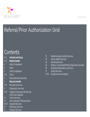 Fillable Online Referral/Prior Authorization Grid Fax Email Print ...
