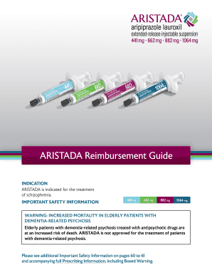 Fillable Online ARISTADA Reimbursement Guide Fax Email Print - pdfFiller