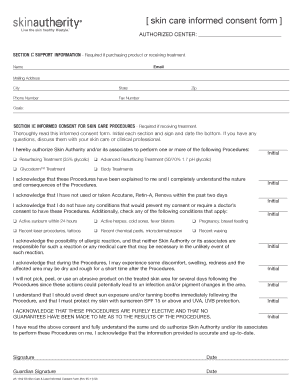 Fillable Online skin care informed consent form Fax Email Print - pdfFiller