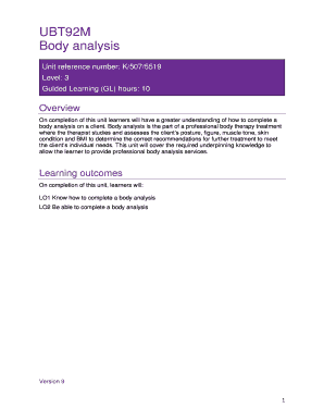 Fillable Online Body analysis Fax Email Print - pdfFiller