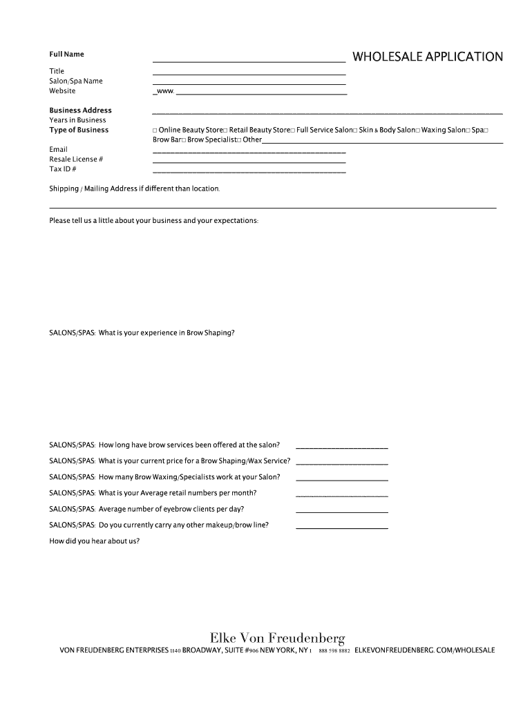 Fillable Online Salon/Spa Name Fax Email Print - pdfFiller