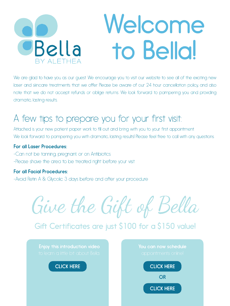 Fillable Online to Bella Fax Email Print - pdfFiller