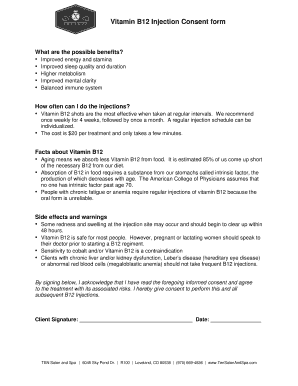 Fillable Online Vitamin B12 Injection Consent form Fax Email Print ...