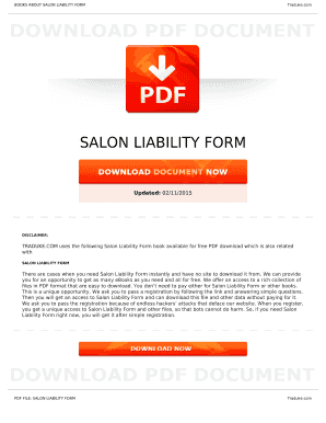 Fillable Online BOOKS ABOUT SALON LIABILITY FORM Fax Email Print ...