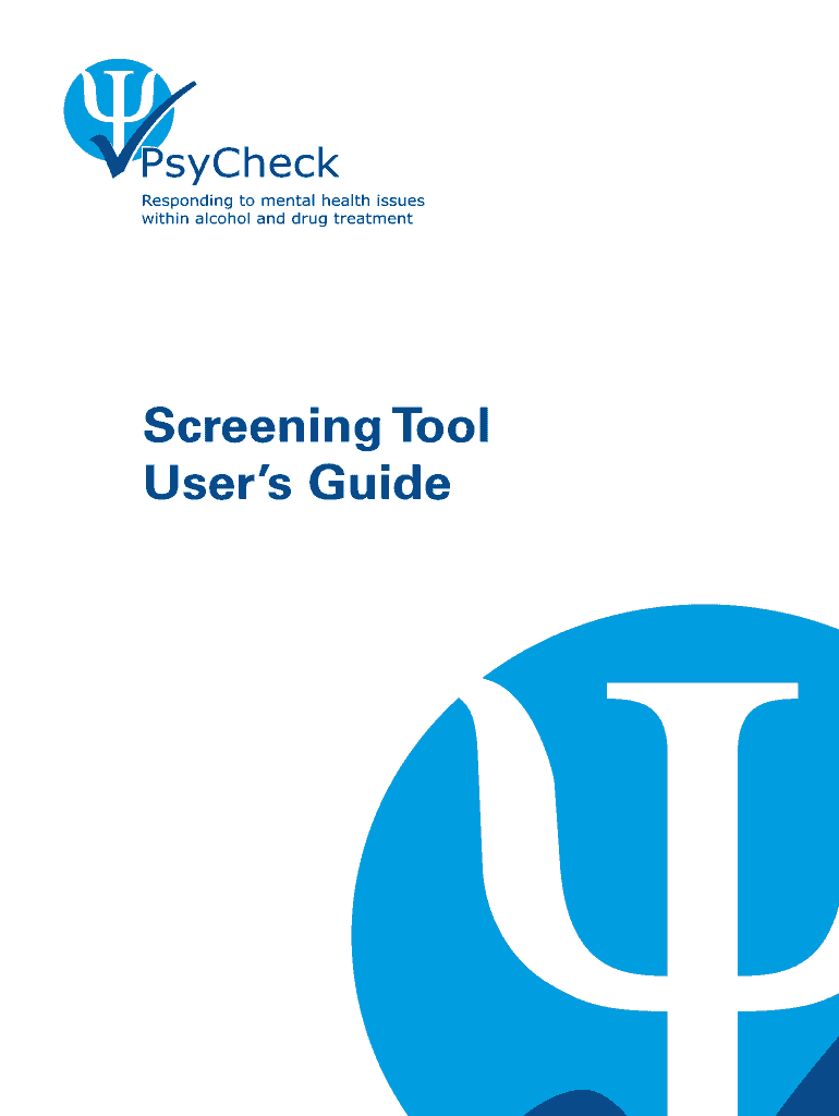 Fillable Online About the PsyCheck Screening Tool Fax Email Print - pdfFiller