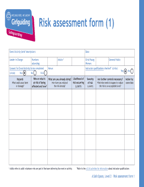 Fillable Online Risk assessment form (1) Fax Email Print - pdfFiller
